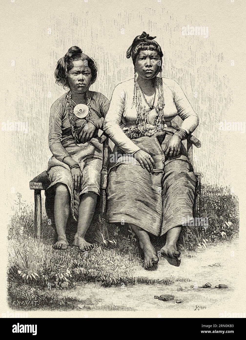 Women of Dato Mandaya, Central Mindanao, Philippines island. Indonesia ...