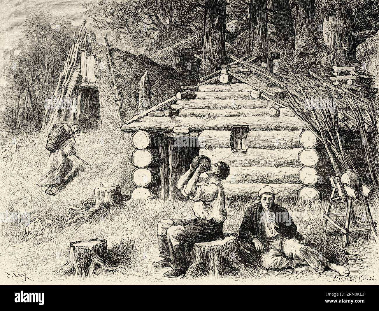 Traditional lumberjack hut, Munster Valley. Alsace, Haut-Rhin. France ...