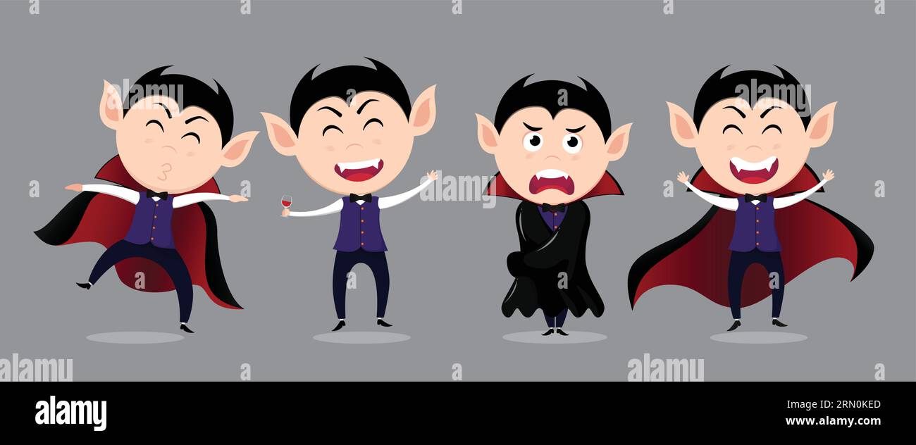Halloween vampire man characters vector set design. Halloween dracula ...