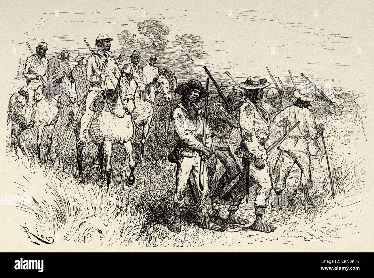 Infantry and cavalry escort of the Arthur Thouar expedition, Bolivia ...