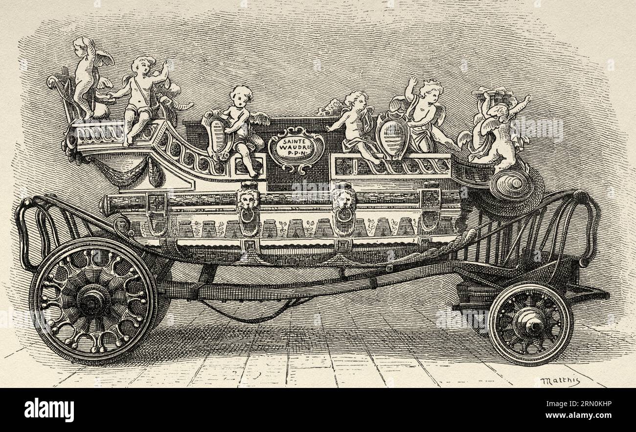 Golden Chariot. The procession of Le Car d'Or in Mons, Hainaut province ...