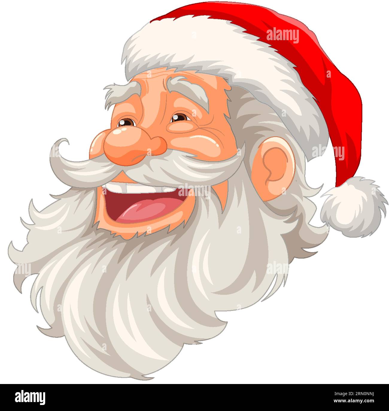 A cheerful cartoon illustration of Santa Claus with a beard and ...