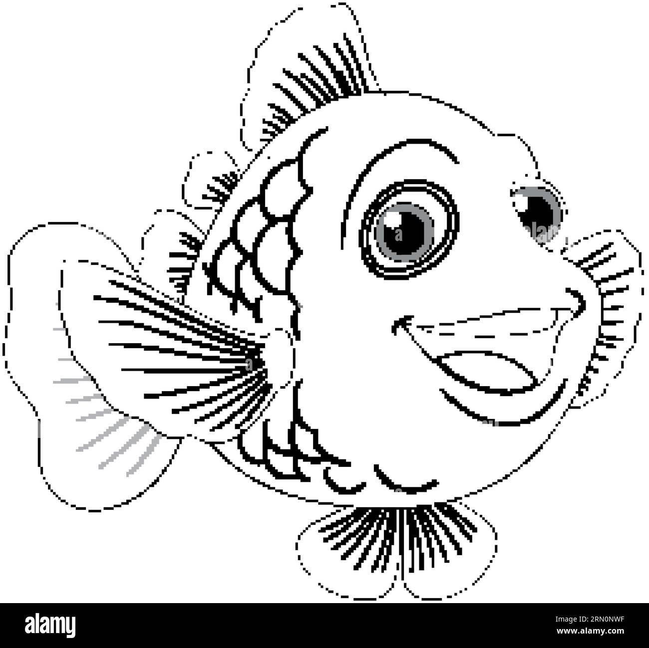 Outline of a fish clipart Stock Vector Images - Alamy