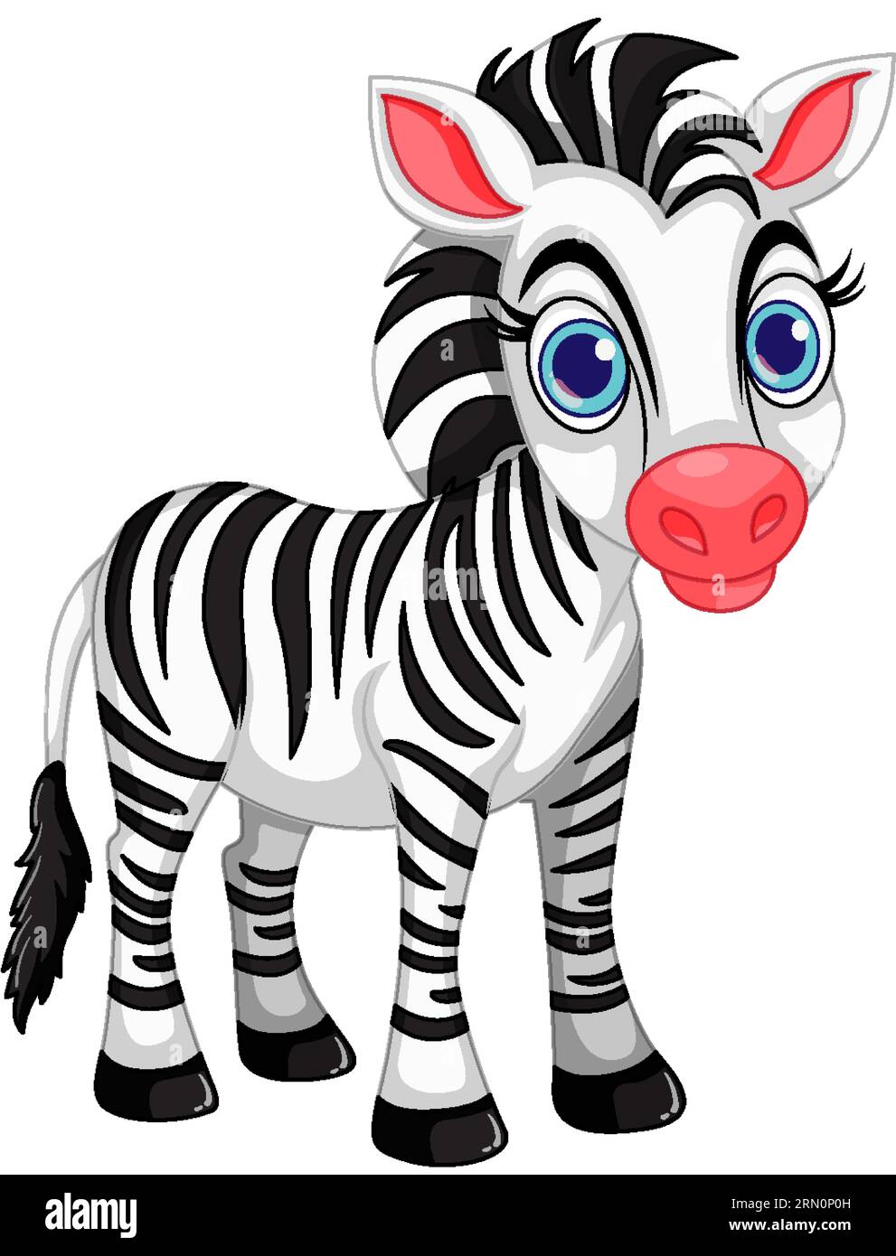 Cute Zebra cartoon animal character illustration Stock Vector Image ...