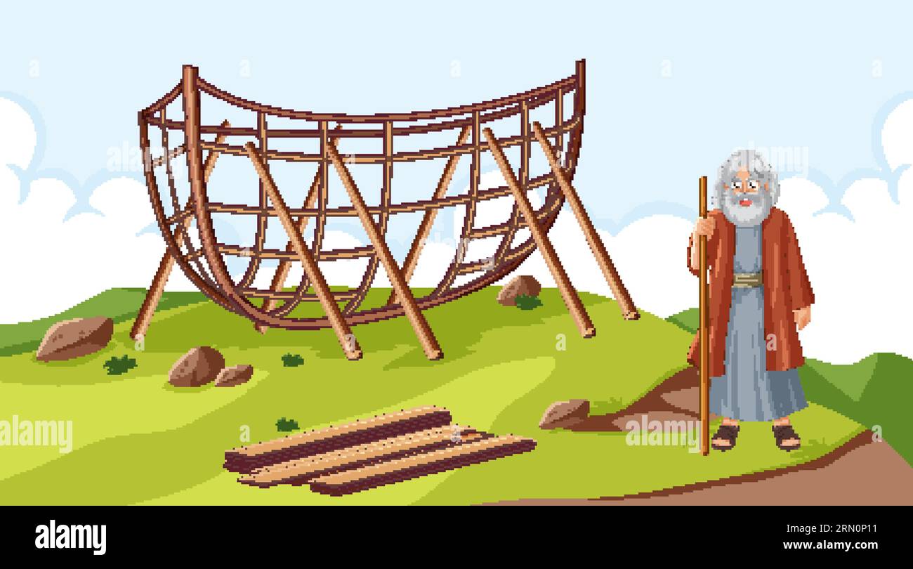 Noah plans to build a boat to save humanity Stock Vector Image & Art ...