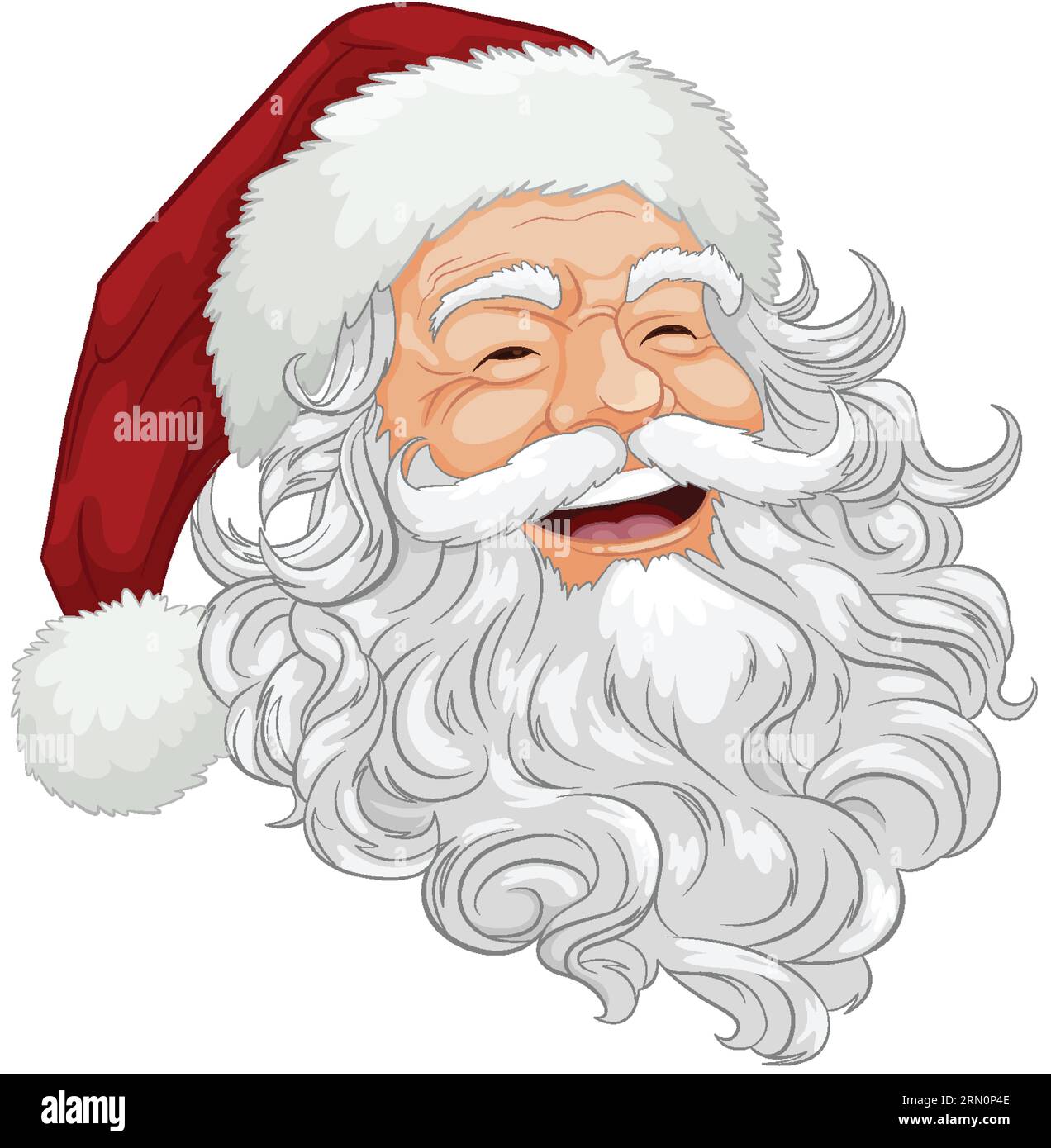 A jolly Santa Claus wearing a joyful smile on his face Stock Vector ...
