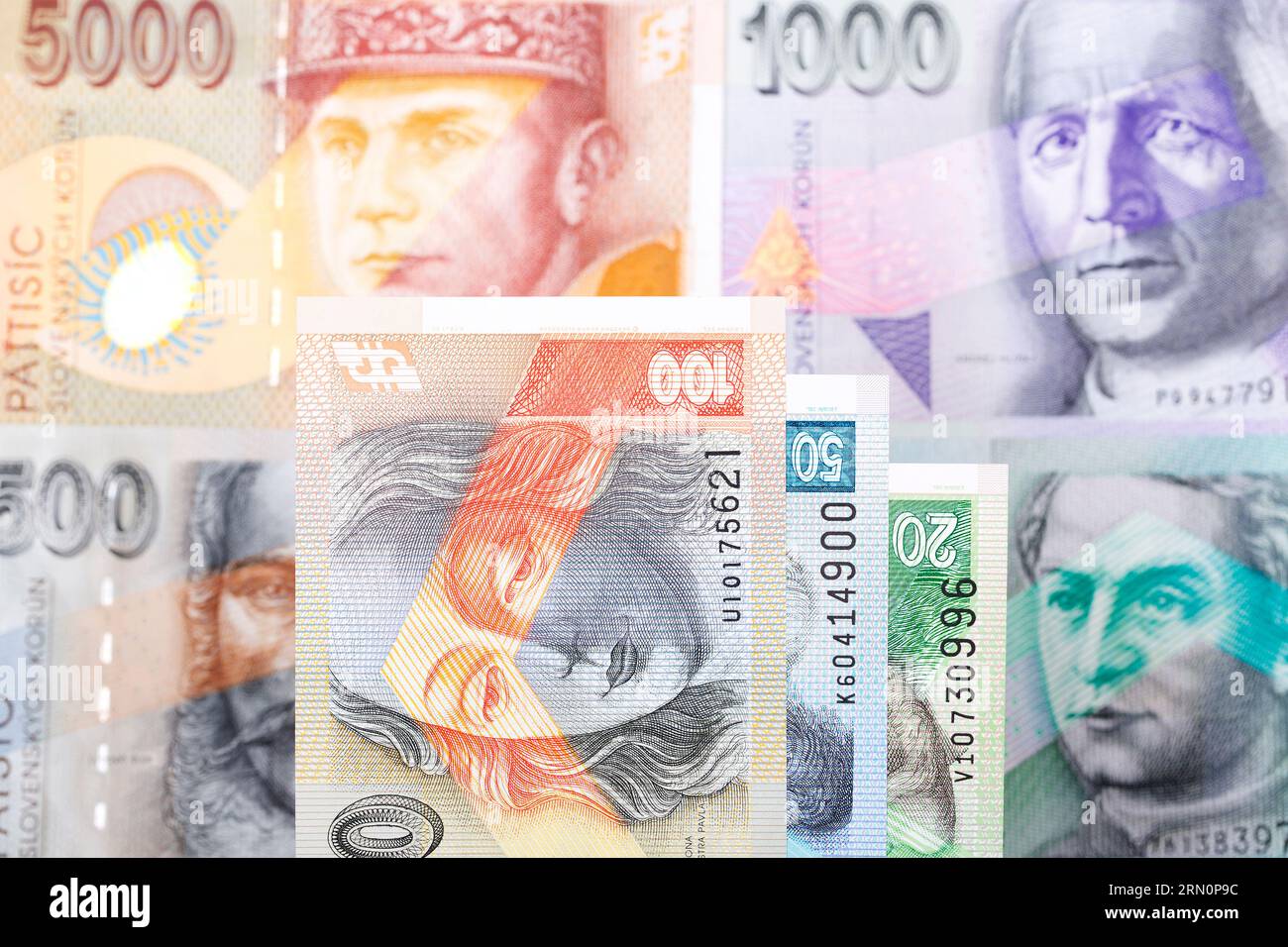 Slovak money - koruna a business background Stock Photo - Alamy