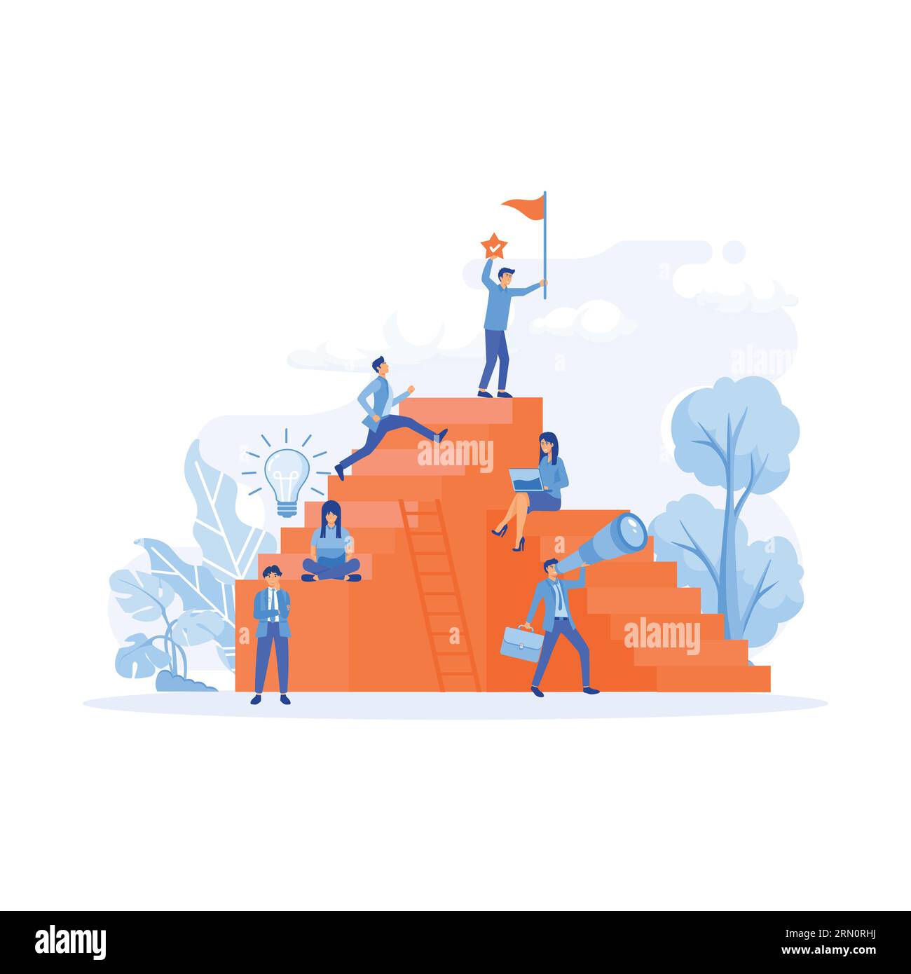 Self growth and personal development concept. Ambition ladders and ...