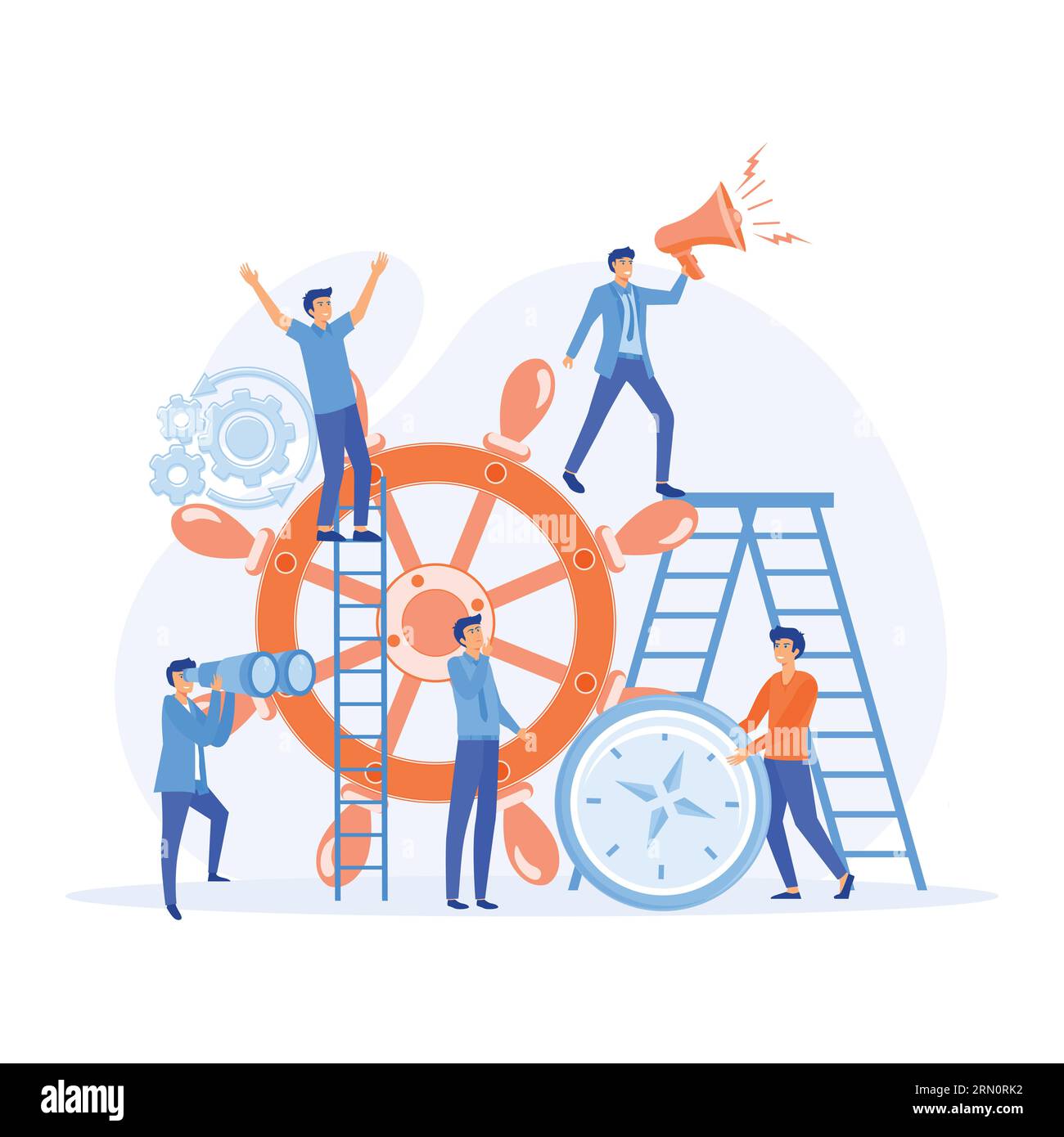 vision or forward strategy for success concept, direction on a ...