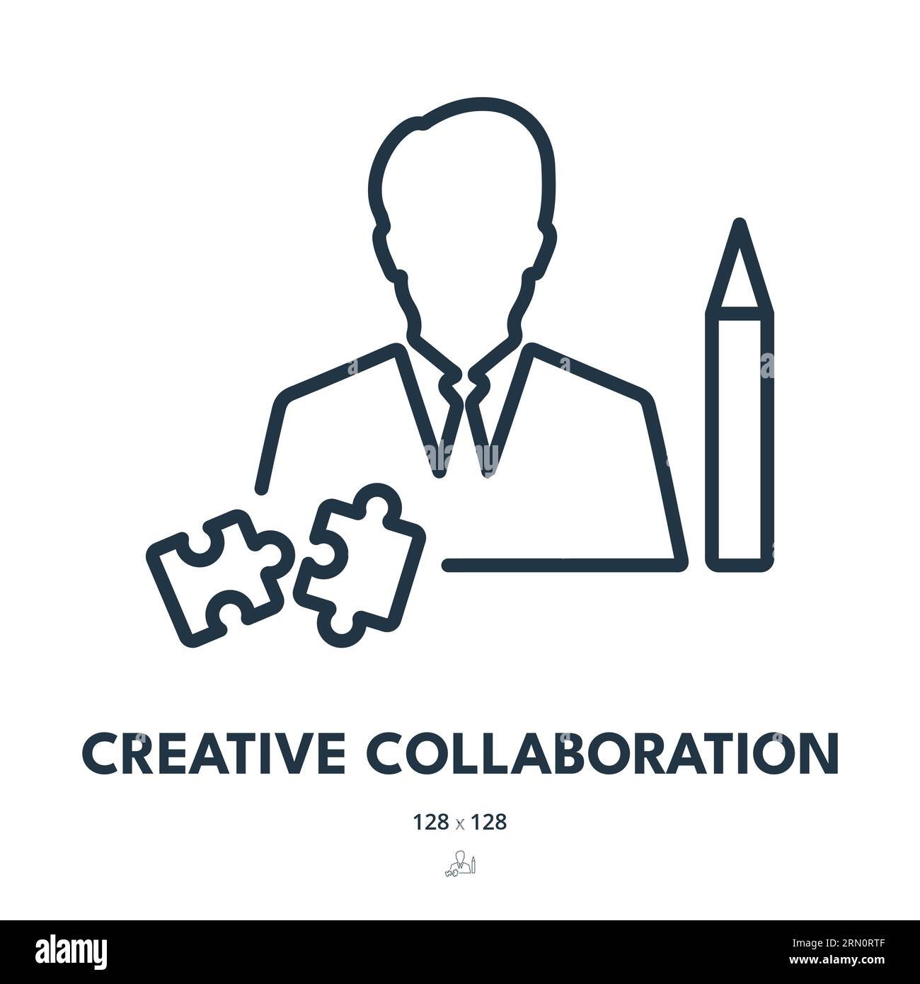 Creative Collaboration Icon. Teamwork, Team, Cooperation. Editable ...