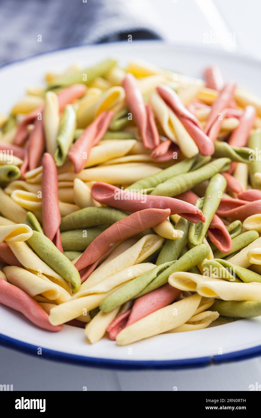 Fusilli pugliesi. Italian twisted pasta on the plate Stock Photo - Alamy