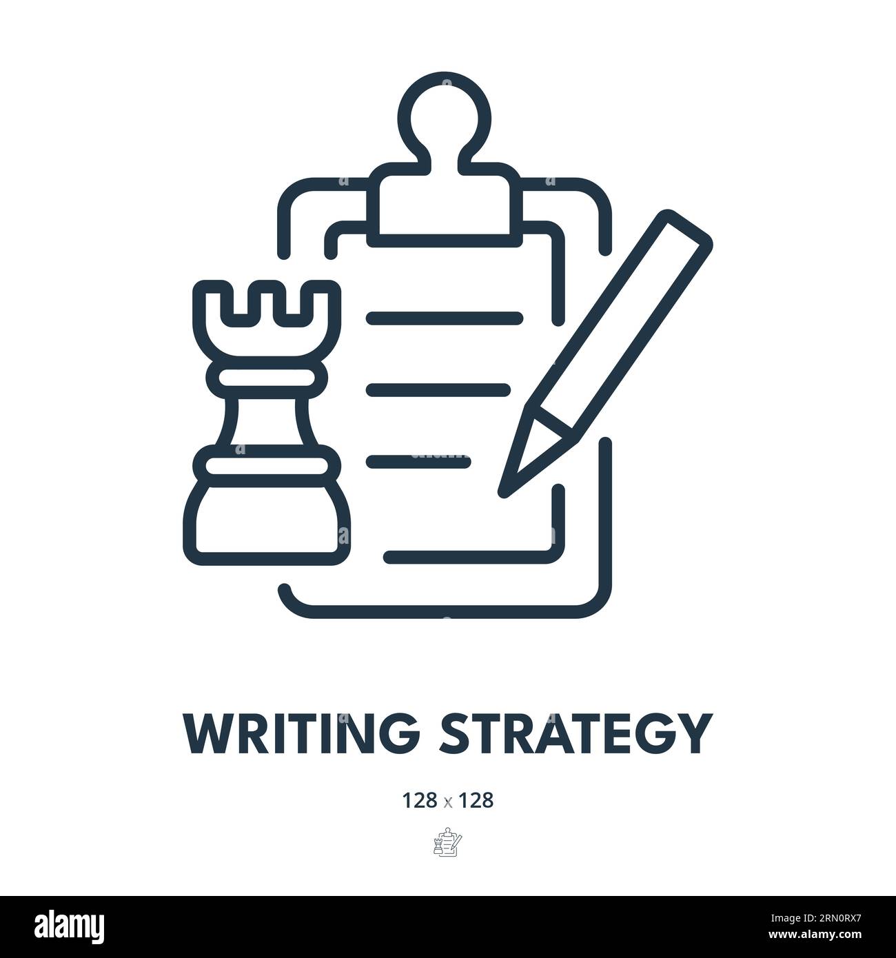 Writing Strategy Icon. Copywriting, Text, Writing. Editable Stroke ...