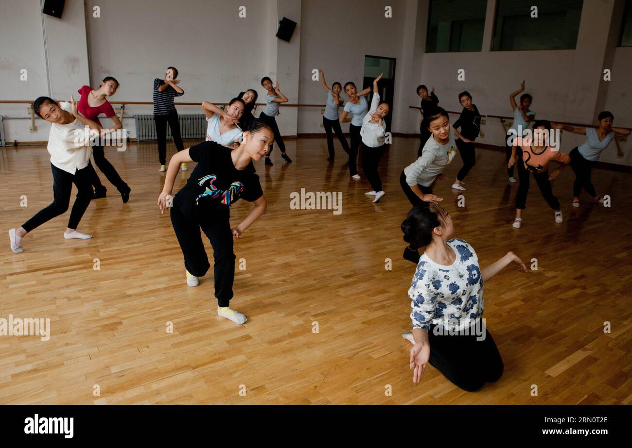 Photo taken on Oct. 29, 2014 shows girls practicing a traditional dance ...