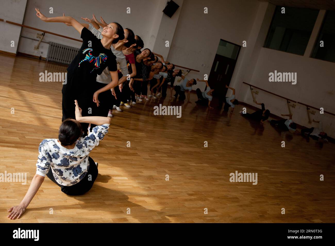 Photo taken on Oct. 29, 2014 shows girls practicing a traditional dance ...
