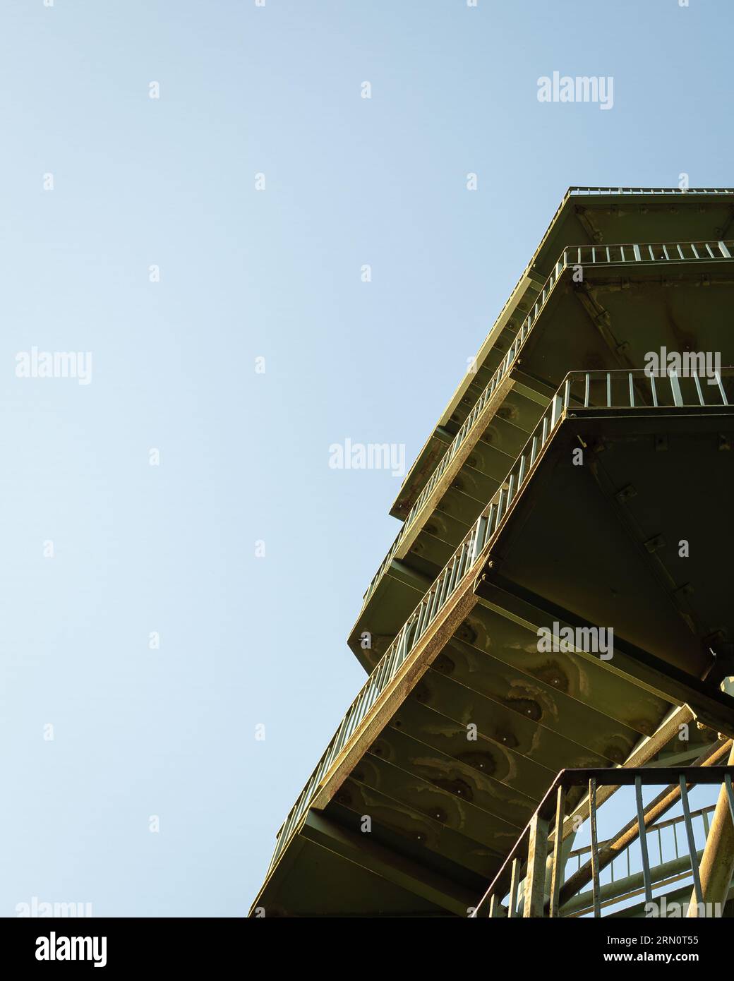 view point, viewing platform, tower in leipzig called "wobbly tower ...
