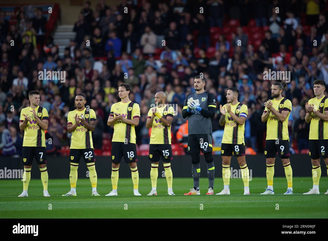 Burnley First team players line up pre Nottingham Forest v Burnley Fc ...