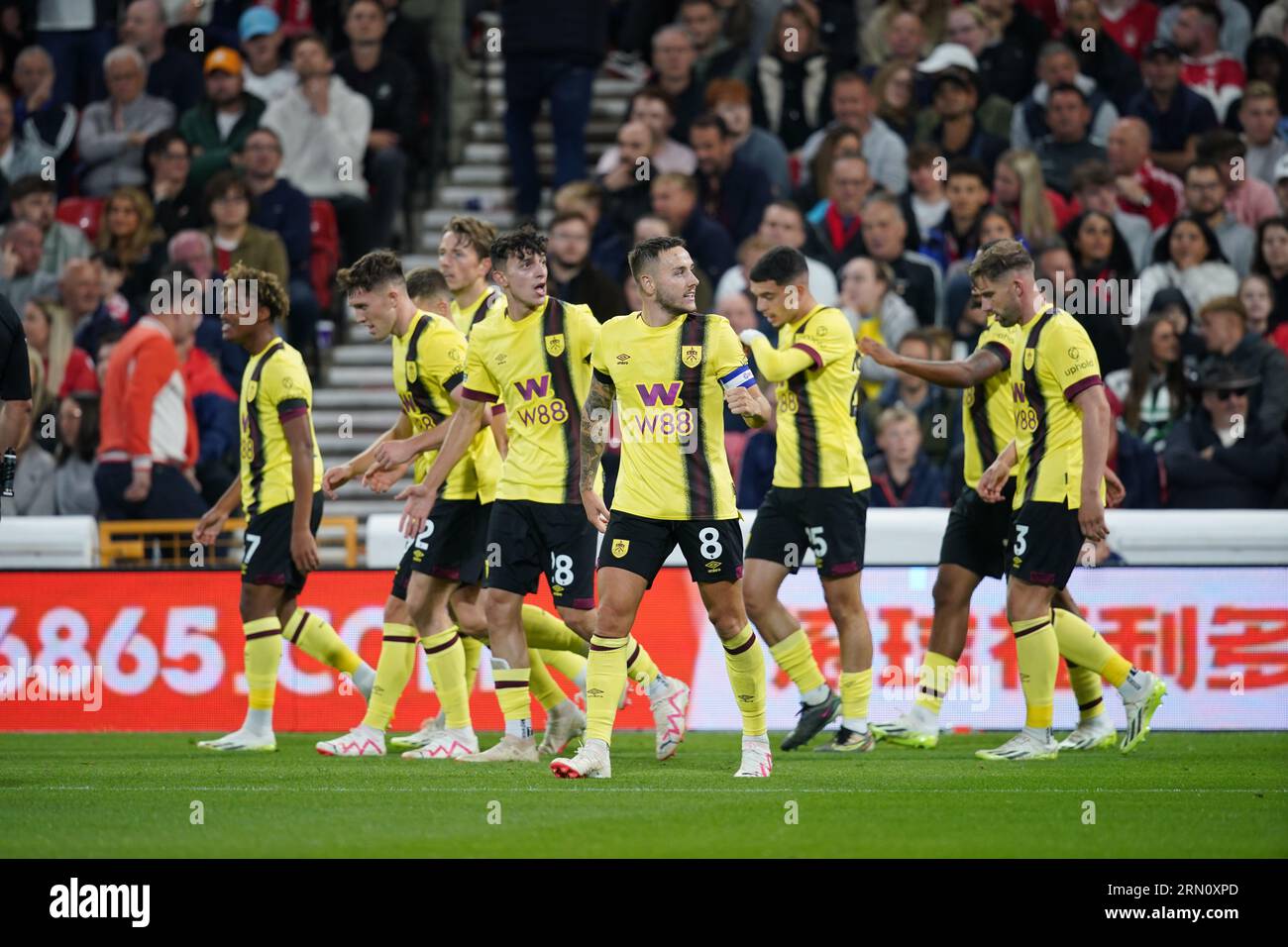 Burnley First team players celebrate Nottingham Forest v Burnley Fc at ...