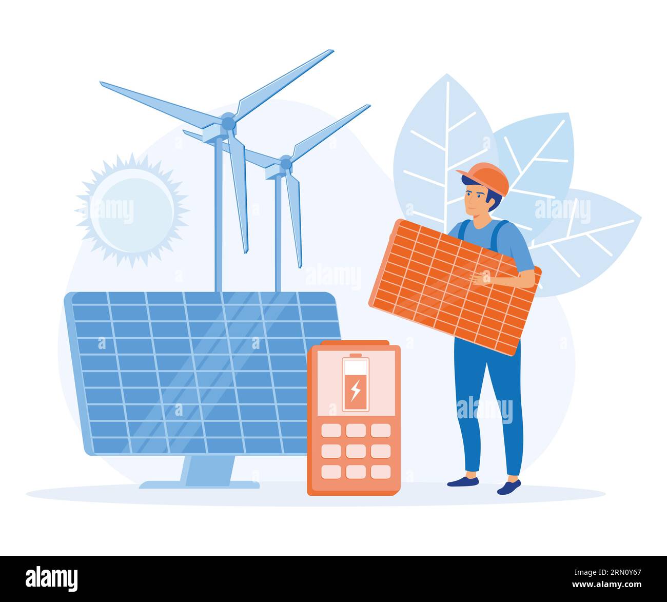 green energy concept. Sustainable development, Solar panel installation ...