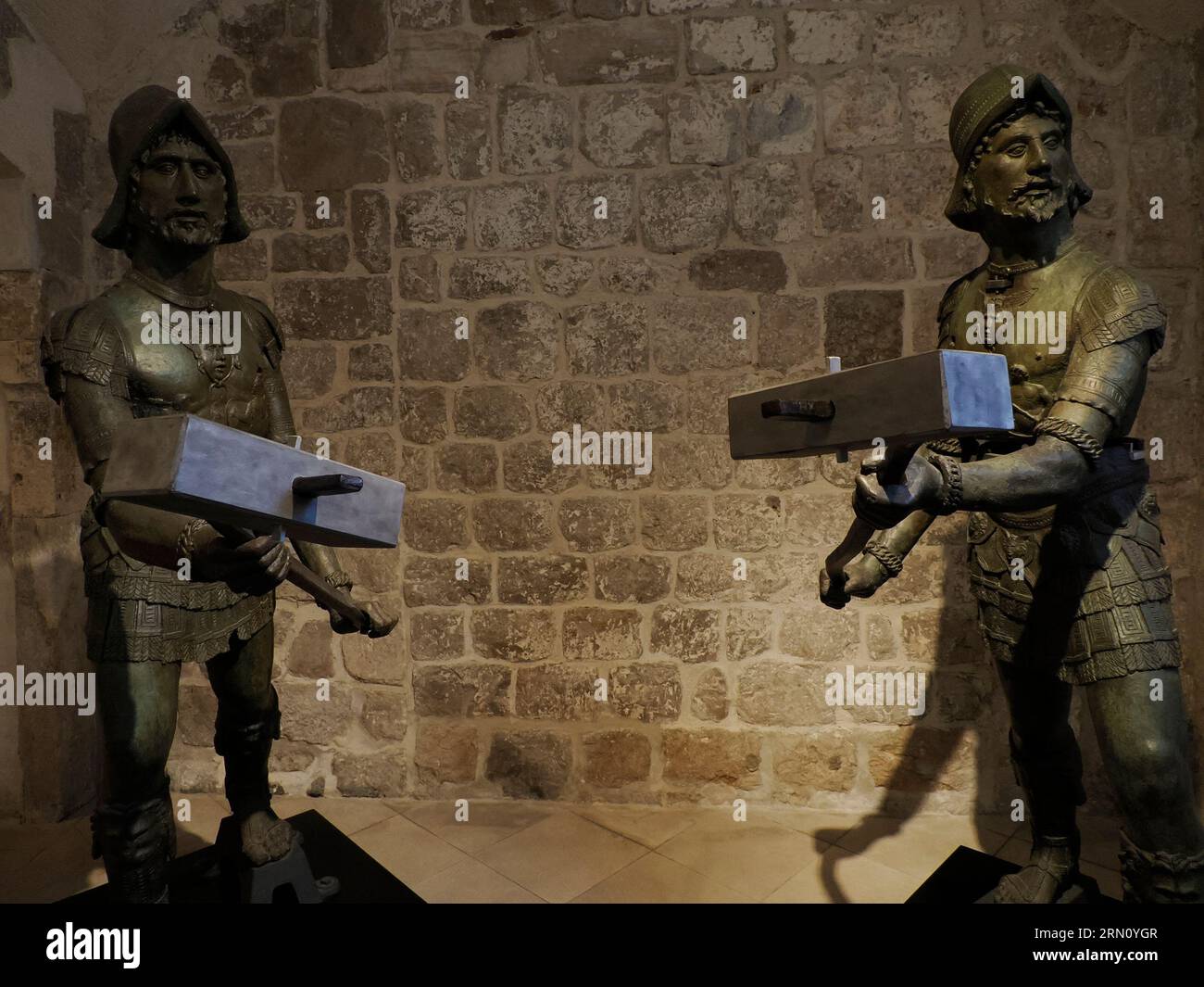 bronze jacks of clock tower Dubrovnik Croatia medieval town Stock Photo ...