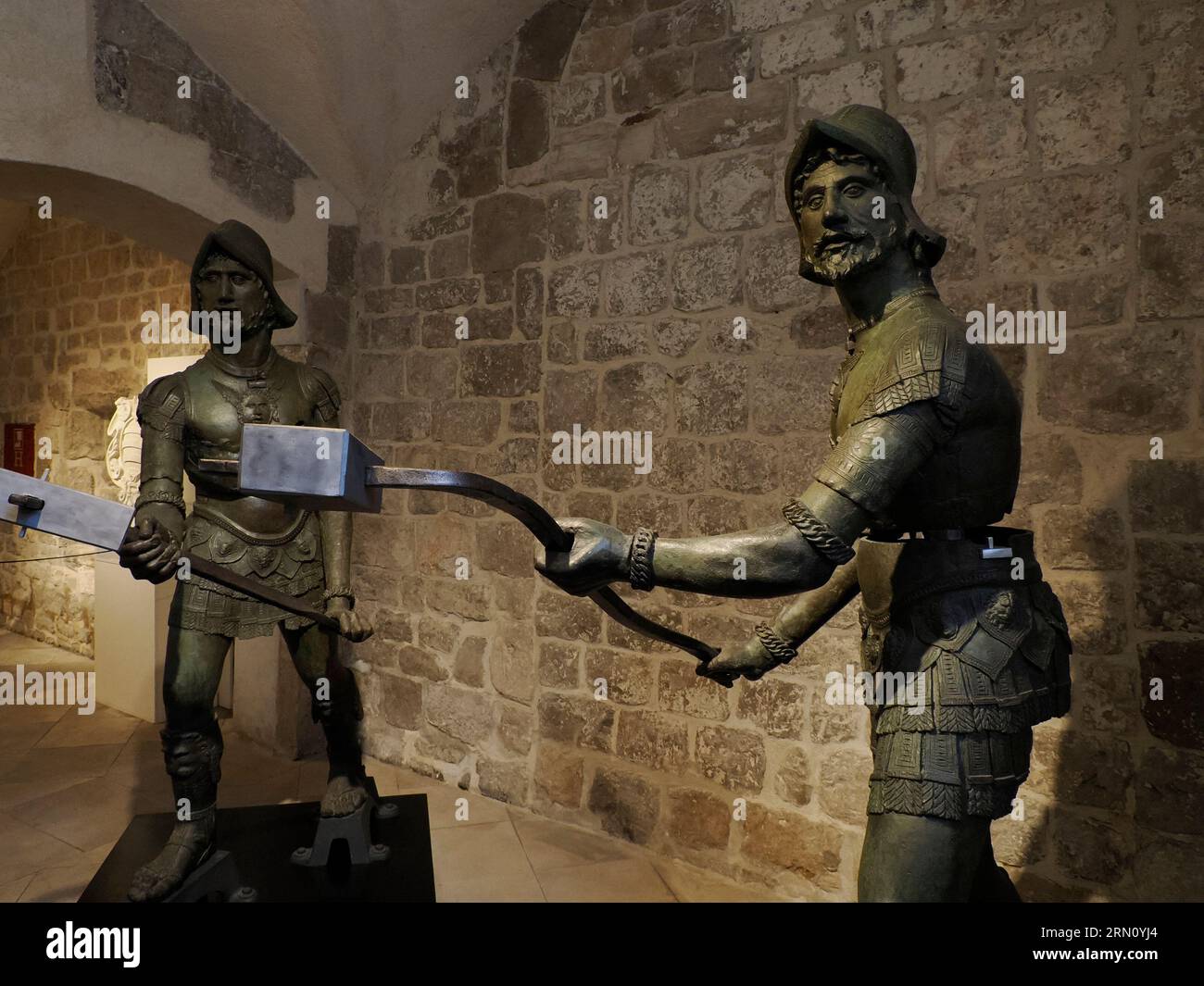 bronze jacks of clock tower Dubrovnik Croatia medieval town Stock Photo ...