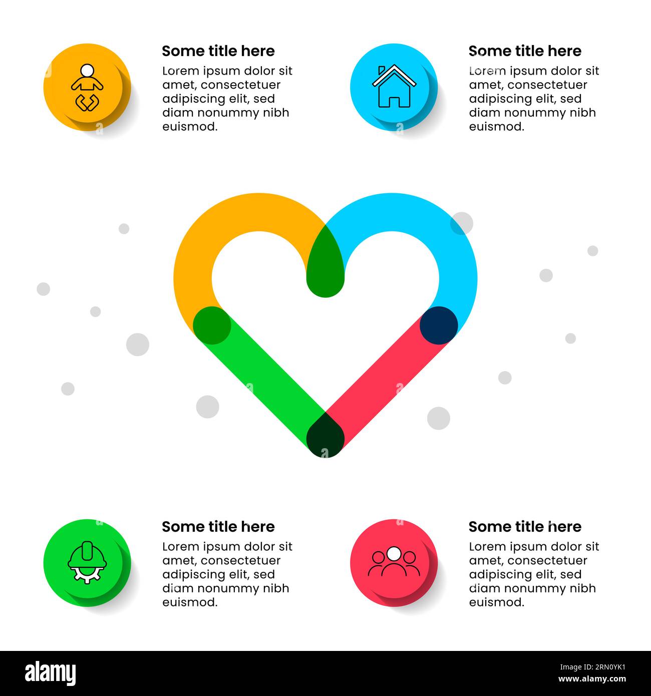 Infographic template with icons and 4 options or steps. Line art ...