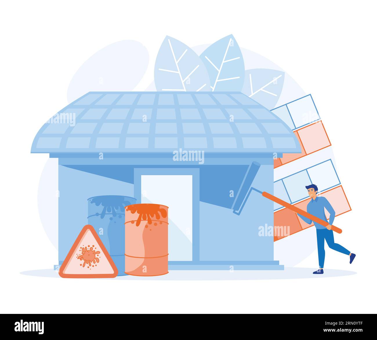 Home maintenance and improvement. apartment painting. flat vector ...