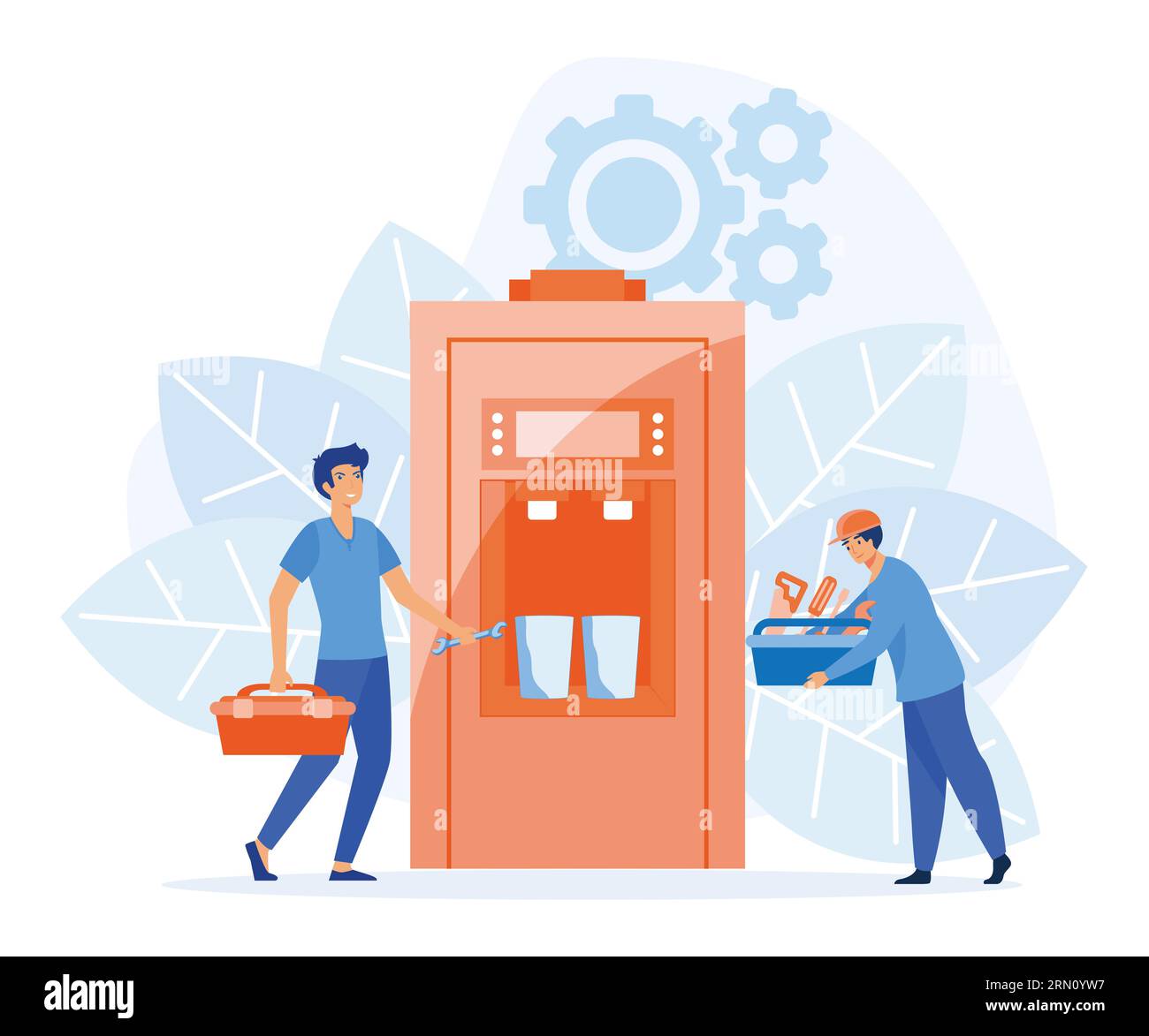 Broken heater repair man Stock Vector Images - Alamy