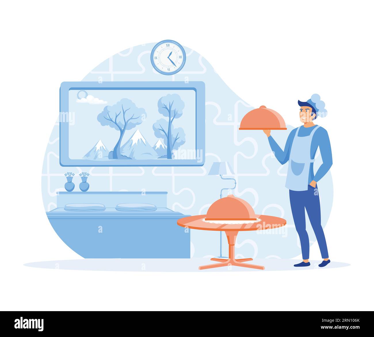 Housekeeper in hotel Stock Vector Images - Alamy