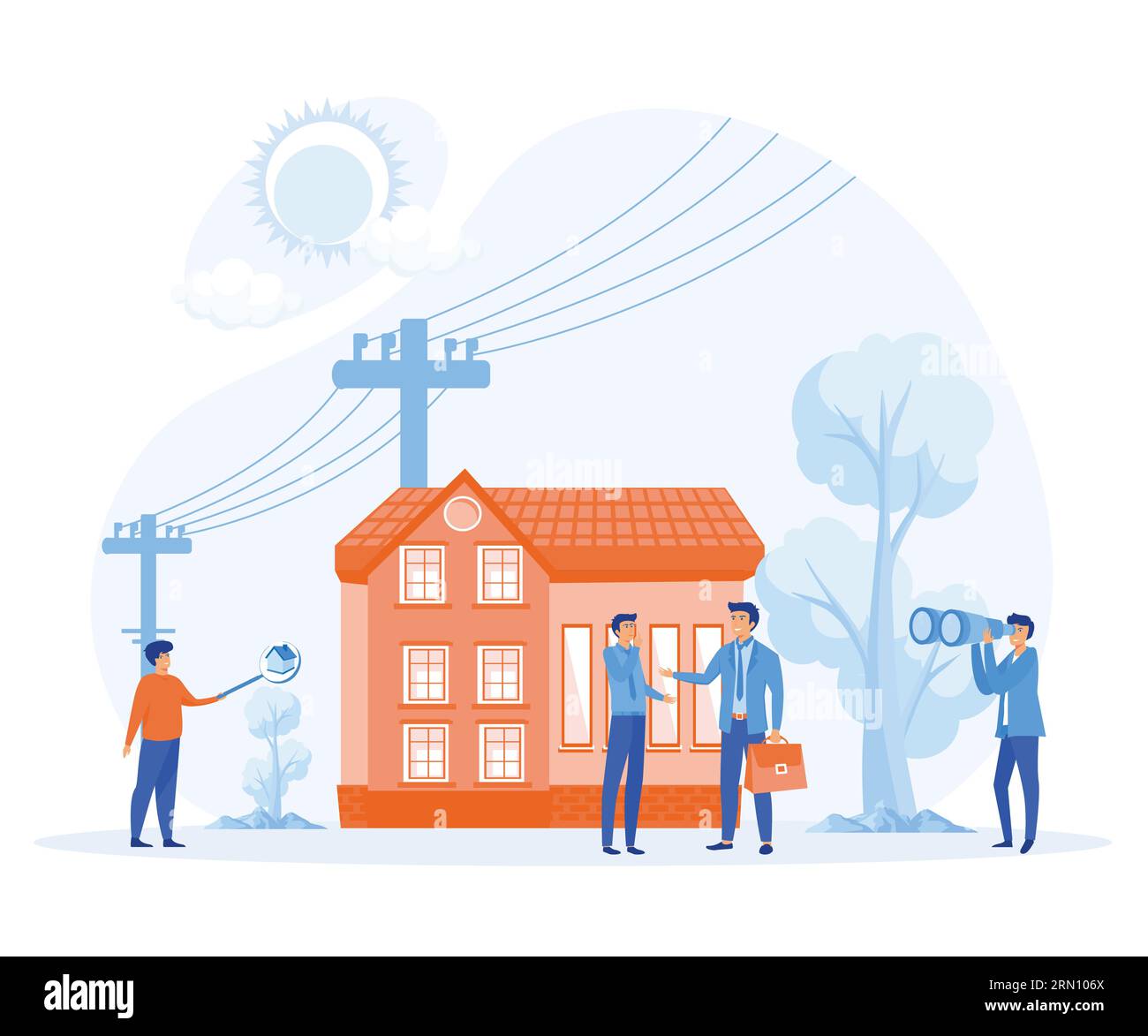 real estate business concept. House selection and search, house project ...