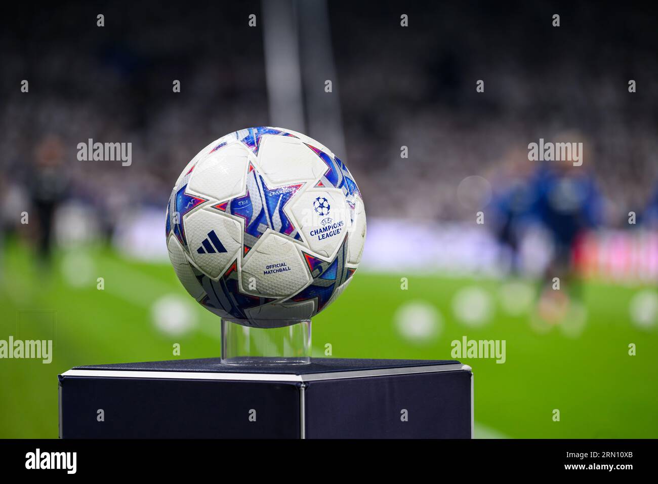 Copenhagen, Denmark. 30th Aug, 2023. The match ball from Adidas is ...