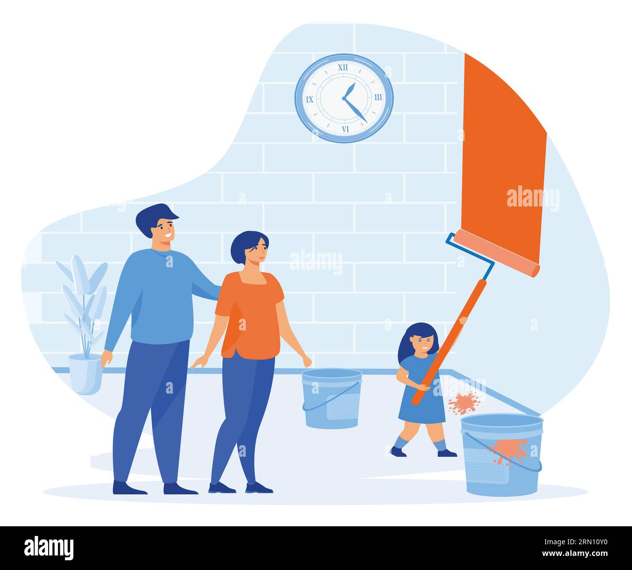 Family workers apartment Cut Out Stock Images & Pictures - Alamy