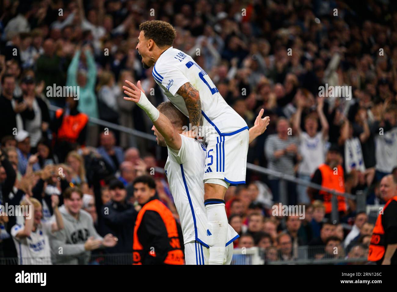Copenhagen, Denmark. 30th Aug, 2023. Denis Vavro (3) of FC Copenhagen scores for 1-0 and ...