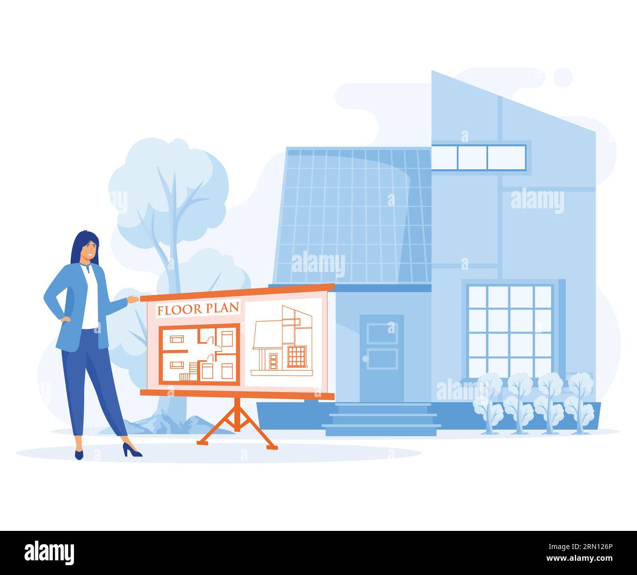 House listing concept. Real estate floor plan, house photography and ...