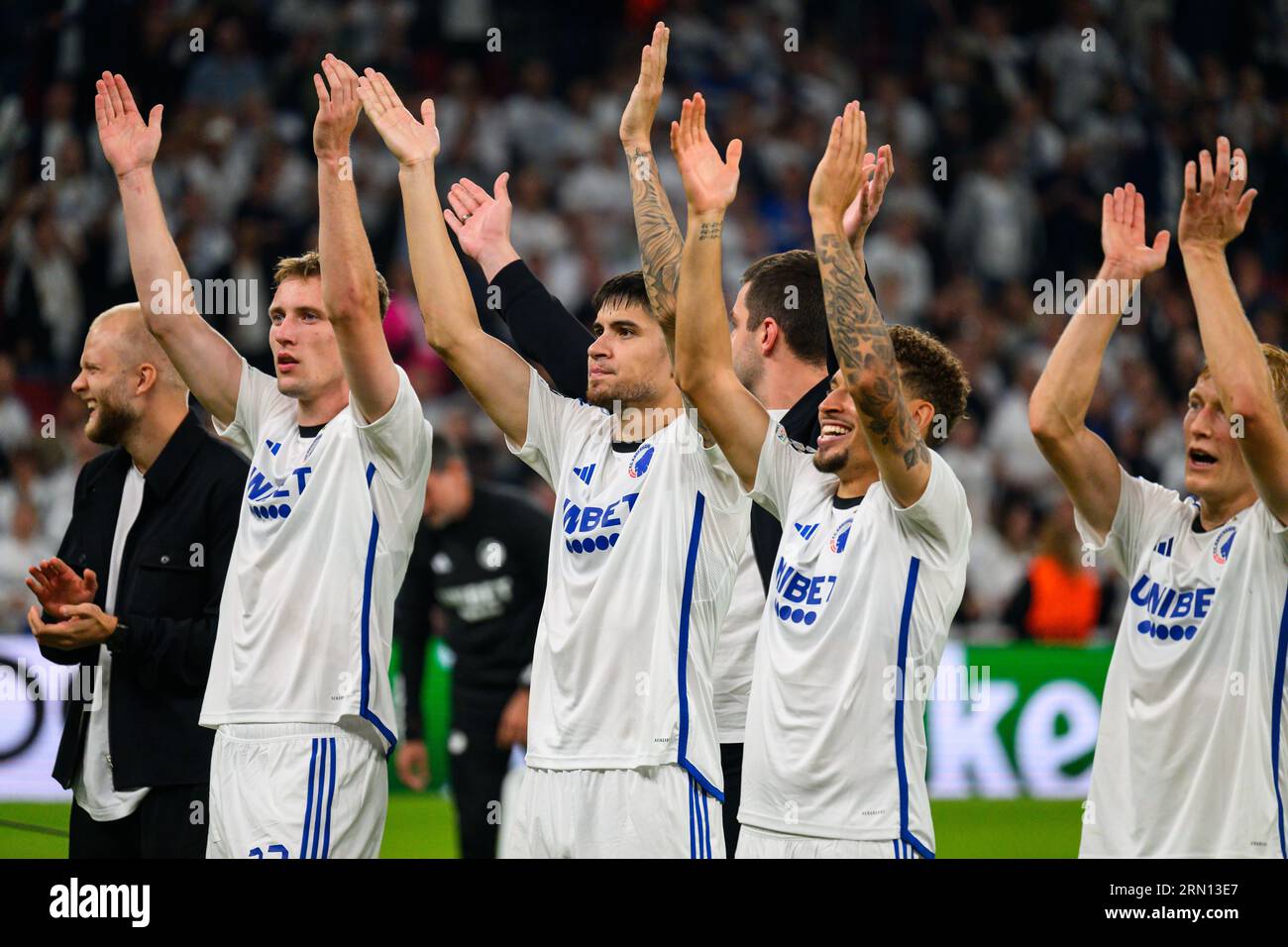 Copenhagen, Denmark. 30th Aug, 2023. The players of FC Copenhagen seen celebrating after the ...