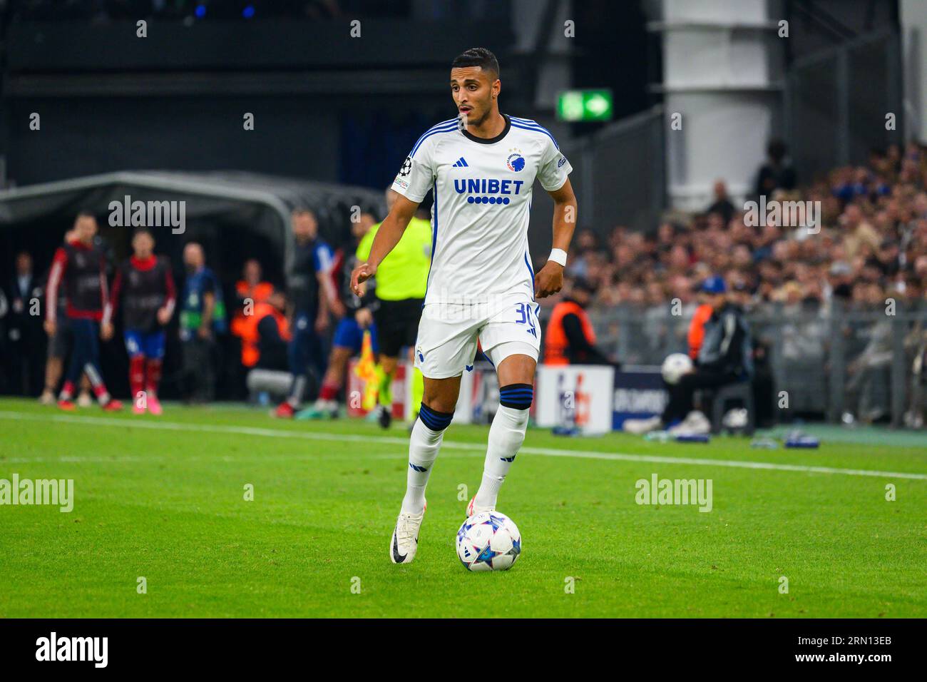 Copenhagen, Denmark. 30th Aug, 2023. Elias Achouri (30) of FC Copenhagen seen during the UEFA ...