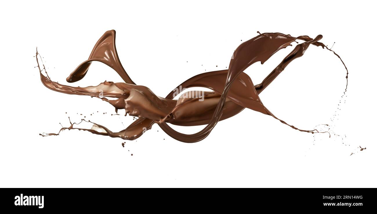 liquid splash chocolate wave, isolated on white Stock Photo - Alamy