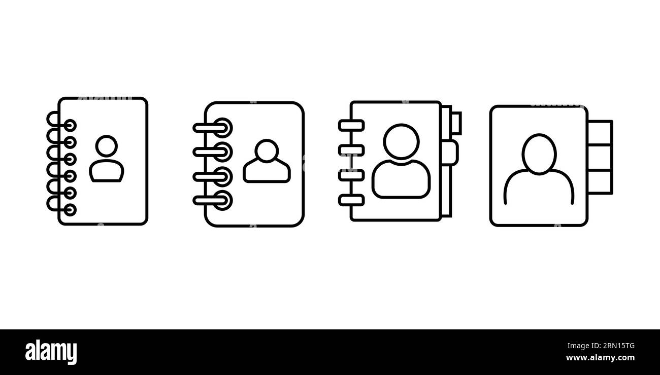 Adress Book Outline Icon. Adress Book Line Art Logo. Vector ...