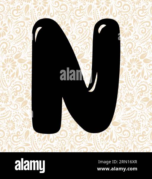 Bubbly Alphabet N , Black alphabet vector, alphabet vector, alphabet ...