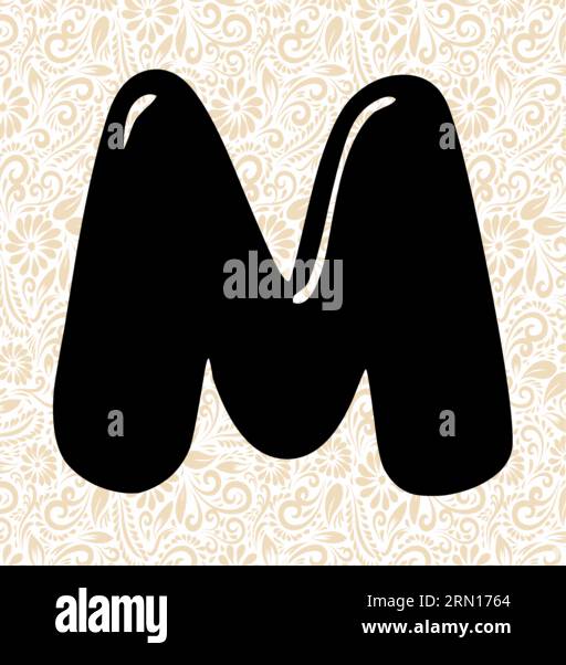 Bubbly Alphabet M , Black alphabet vector, alphabet vector, alphabet ...