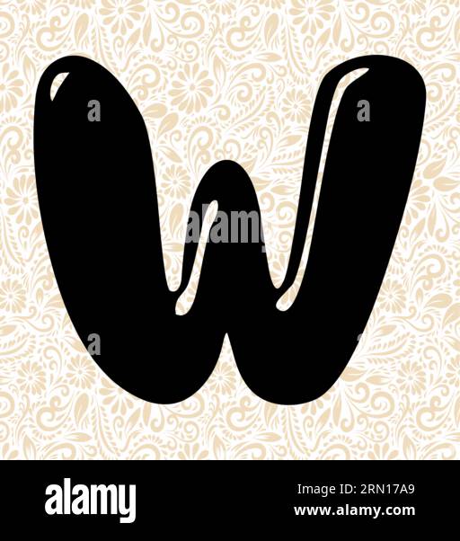 Bubbly Alphabet W , Black alphabet vector, alphabet vector, alphabet ...