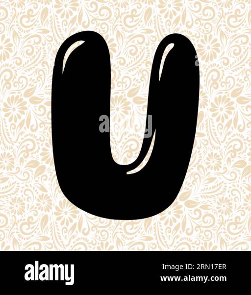 Bubbly Alphabet U , Black alphabet vector, alphabet vector, alphabet ...