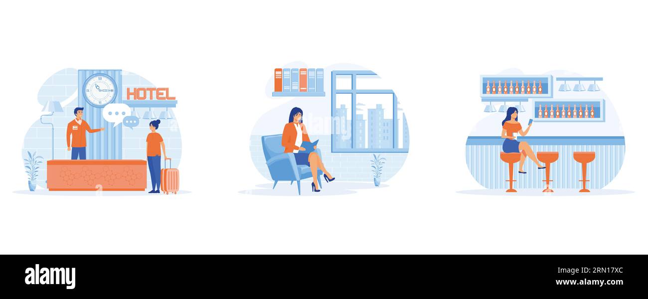 Hotel services for business concept, Hotel accommodation, business ...