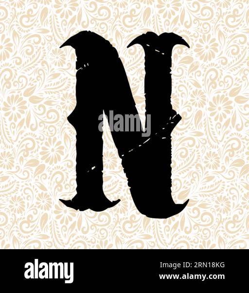 Carnival Alphabet N UPPER , Black alphabet vector, alphabet vector ...