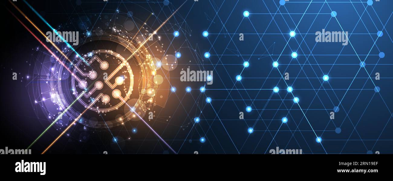 Technology abstract futuristic science background for internet business ...