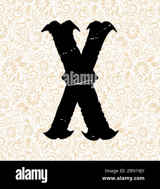 Carnival Alphabet X UPPER , Black alphabet vector, alphabet vector ...