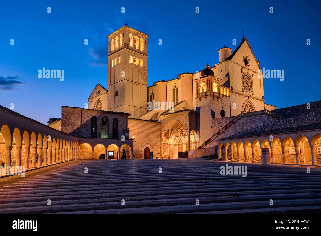 The church Basilica of Saint Francis of Assisi, seen over Piazza ...