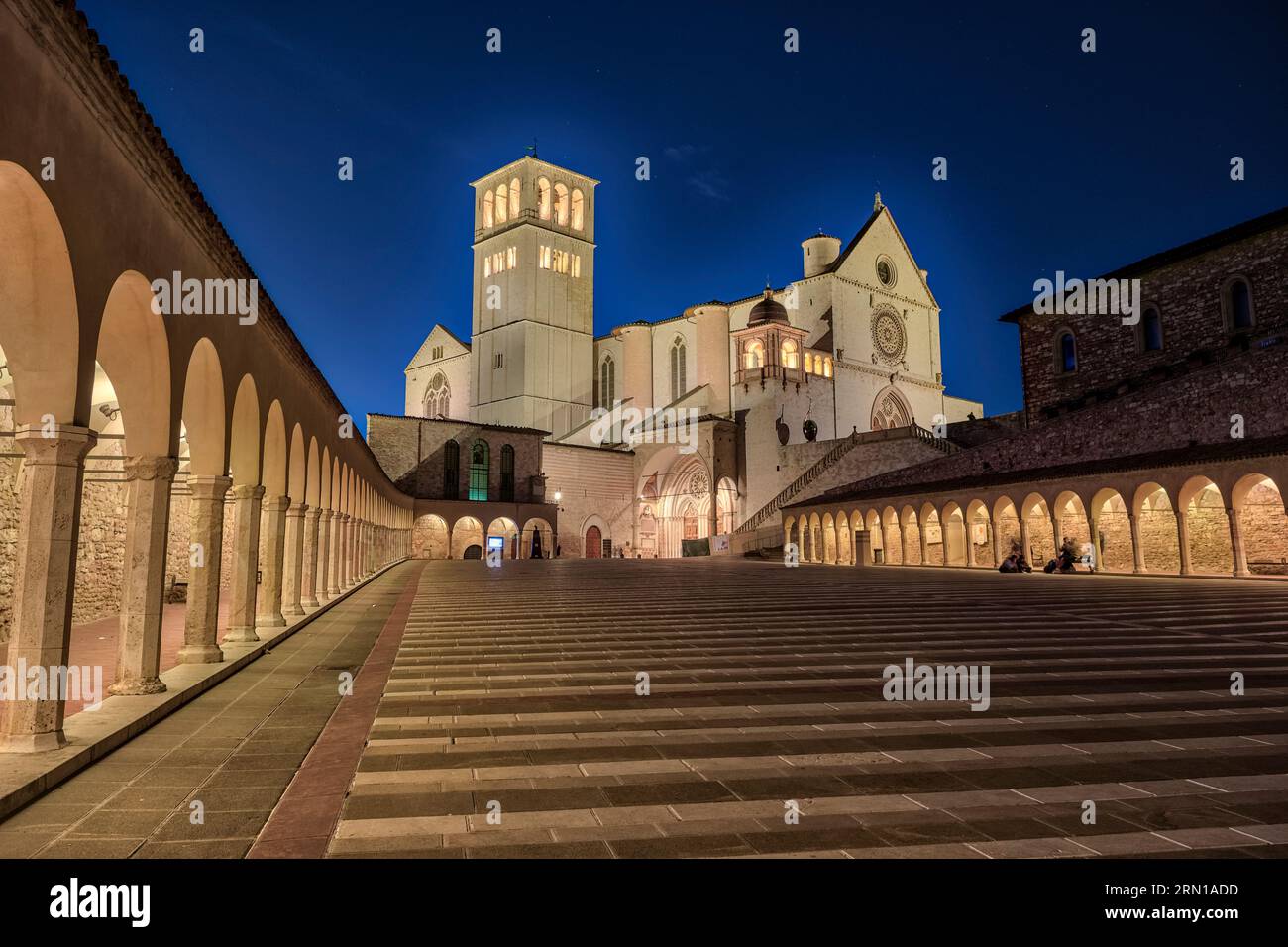 The church Basilica of Saint Francis of Assisi, seen over Piazza ...