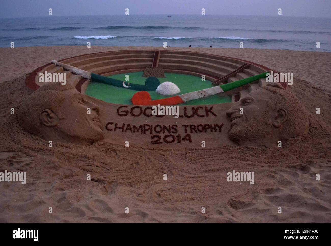 Sand sculpture indian artist sudarshan hi-res stock photography and ...