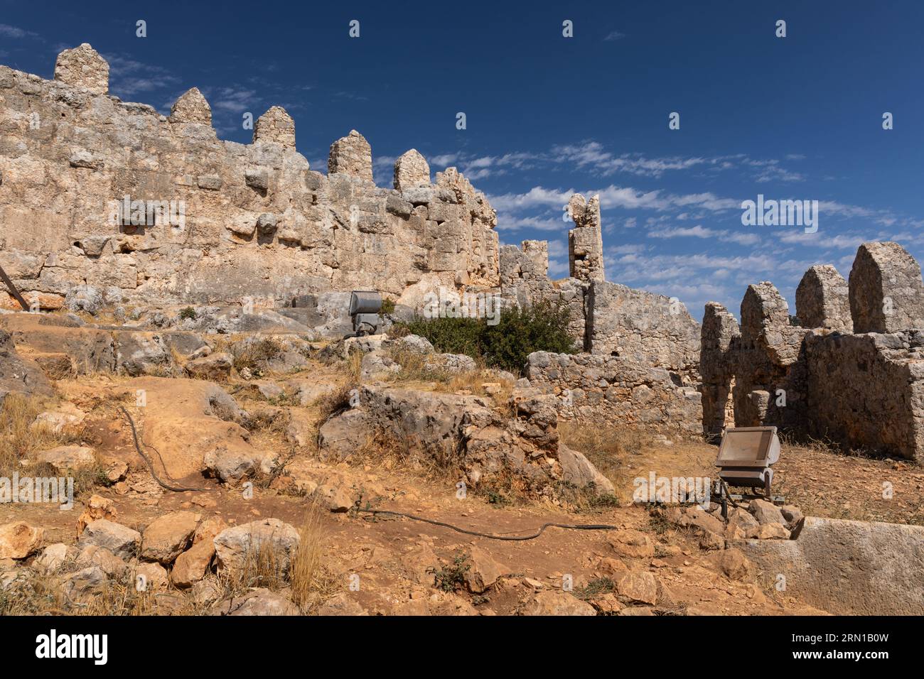 Ancient Byzantine crenelated wall of Simena Castle / Fortress, Simena ...