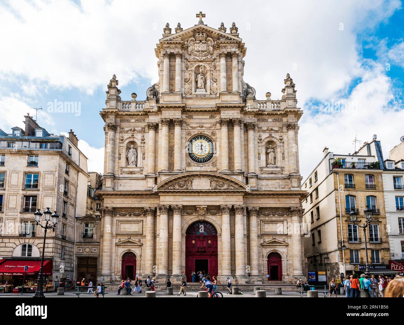 The façade of Church Saint-Paul-Saint-Louis, Italian baroque style in ...